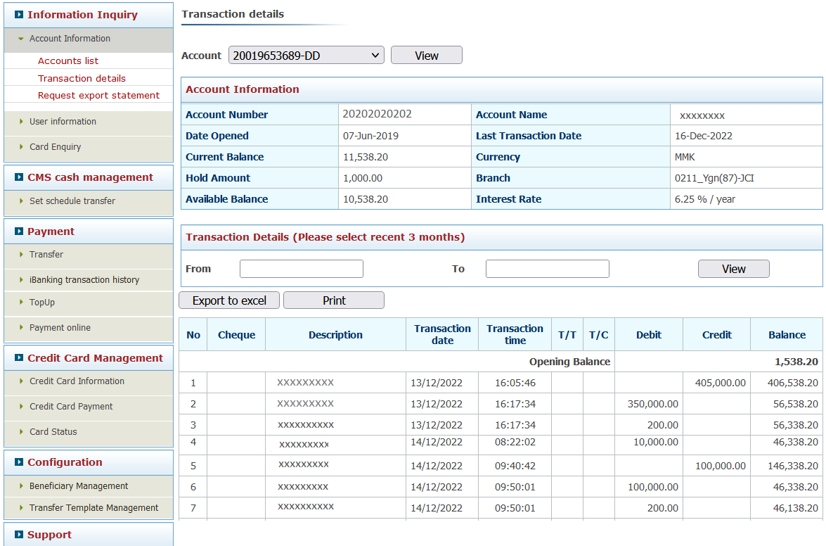 Internet Banking – AYA Bank